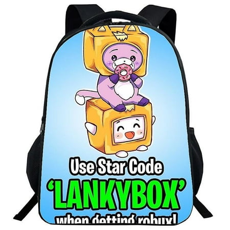Lankybox Cartoon Printing Backpack Print Student Backpack School Bag ...