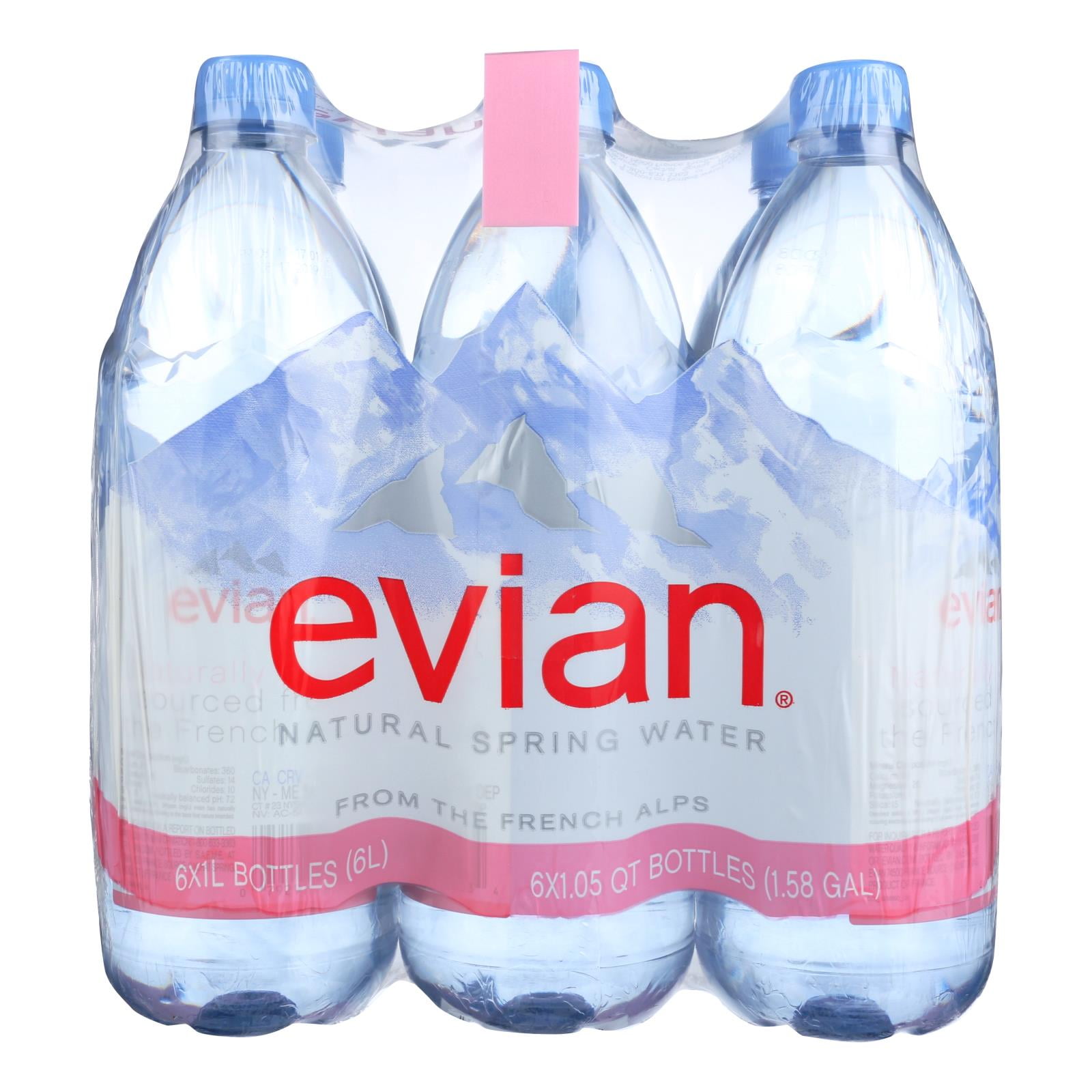 Evians Spring Water Spring Water - Plastic - Case Of 2 - 6/1 Ltr ...