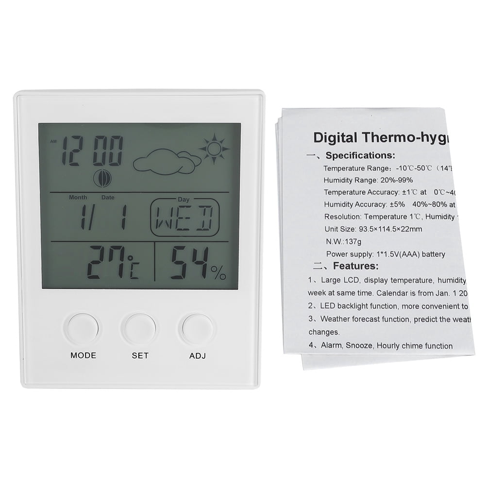 CH-904 Pantalla digital eléctrica Pantalla grande Medidor de humedad y temperatura Termómetro ...