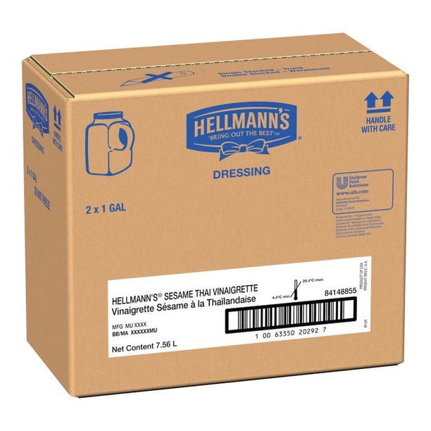 Hellmann's Sesame Thai Vinaigrette Dressing | 3.78L/Unit, 2 Units/Case ...