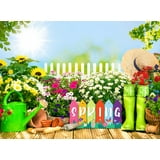 WhatSign Hello Spring Wreath Sign for Front Door Colorful Fence Flowers ...