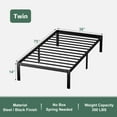 Twin Size Steel Bed Frame with Easy Assembly, No Box Spring Needed ...