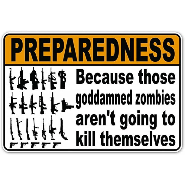(PACK OF 10 STICKERS) Cool Design Preparedness Zombies Zombie Killing ...
