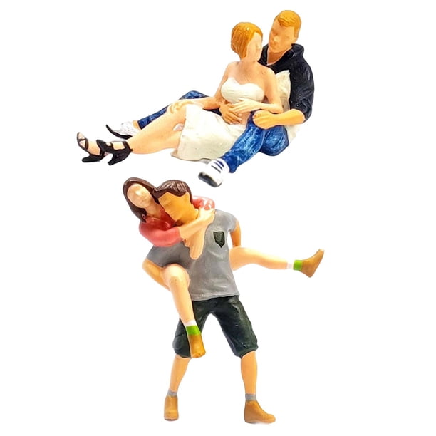 2Pieces Simulation 1/64 Couple Figures Hand Painted Building Train ...