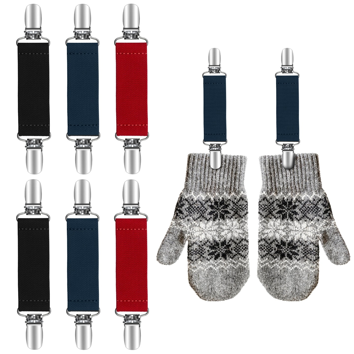 Buyless Fashion Mitten Clips Elastic Glove Clip Toddler Scarf Clip ...
