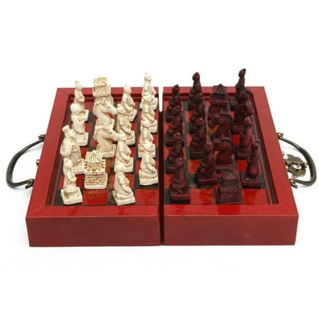 Wooden International Chess Set 3D Warriors Chess Pieces Chess Game for ...