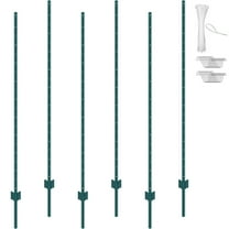 KFFKFF 5-Foot Fence Post, Pack of 10 U-Channel Durable Metal Stakes ...