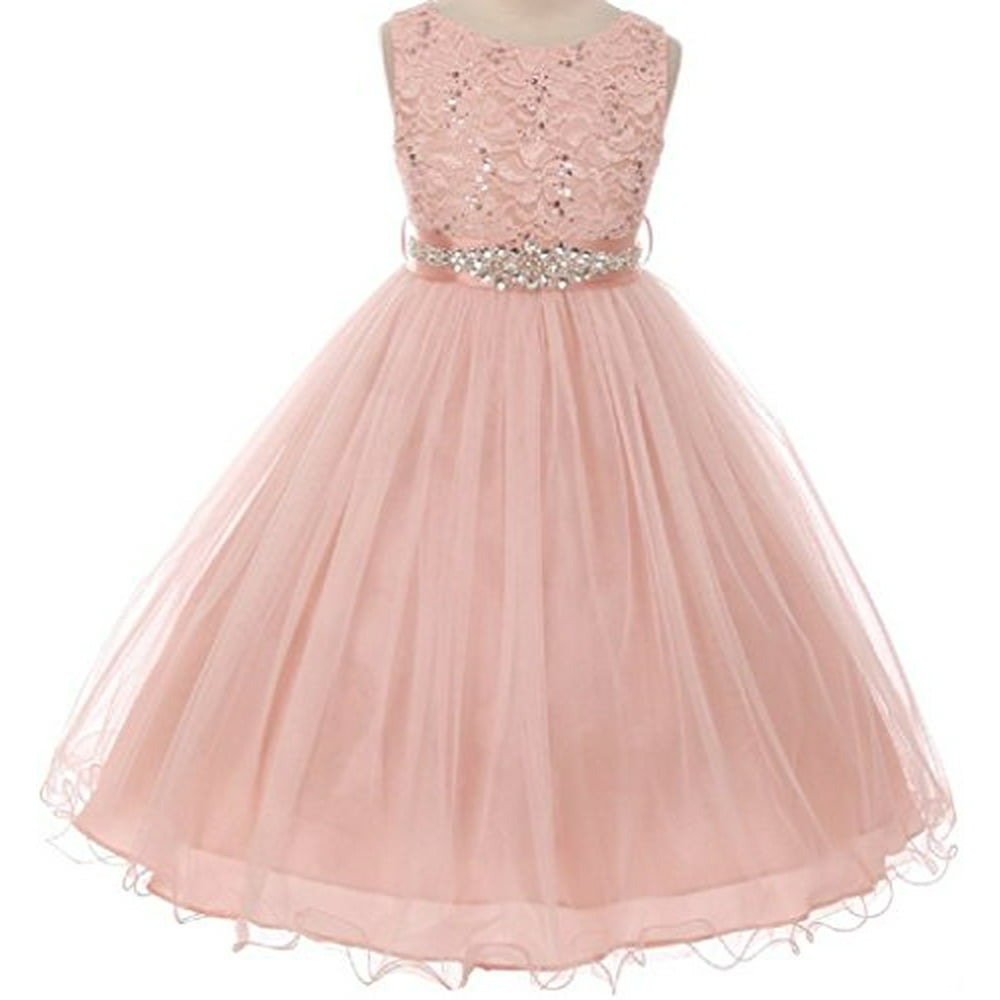 Dreamer P - Little Girls Sparkly Sequins Dress Detachable Rhinestone ...