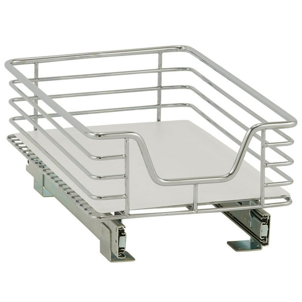 Household Essentials Sliding Kitchen Cabinet Organizer, Silver ...