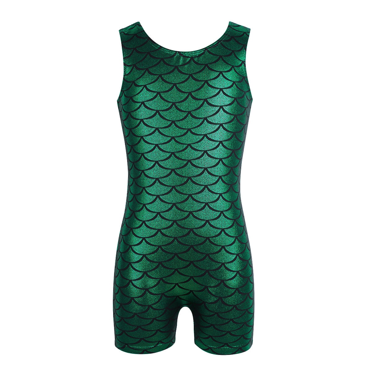 DPOIS Kids Girls' One Piece Mermaid Fish Scales Gymnastics Sport ...