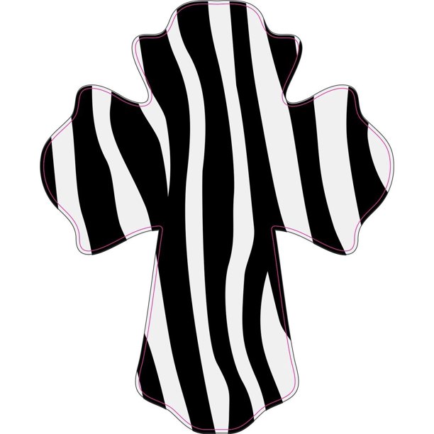 4inx5in Black And White Cross Bumper Sticker Decal Car Window Stickers ...