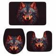 Animal Fox Bathroom Rugs Set Ears Nose Non Slip Absorbent Soft Bath ...