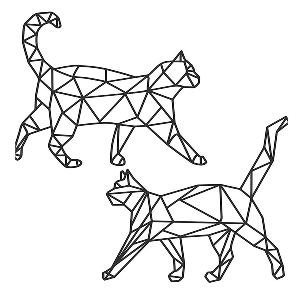 Geometric Cat Drawing