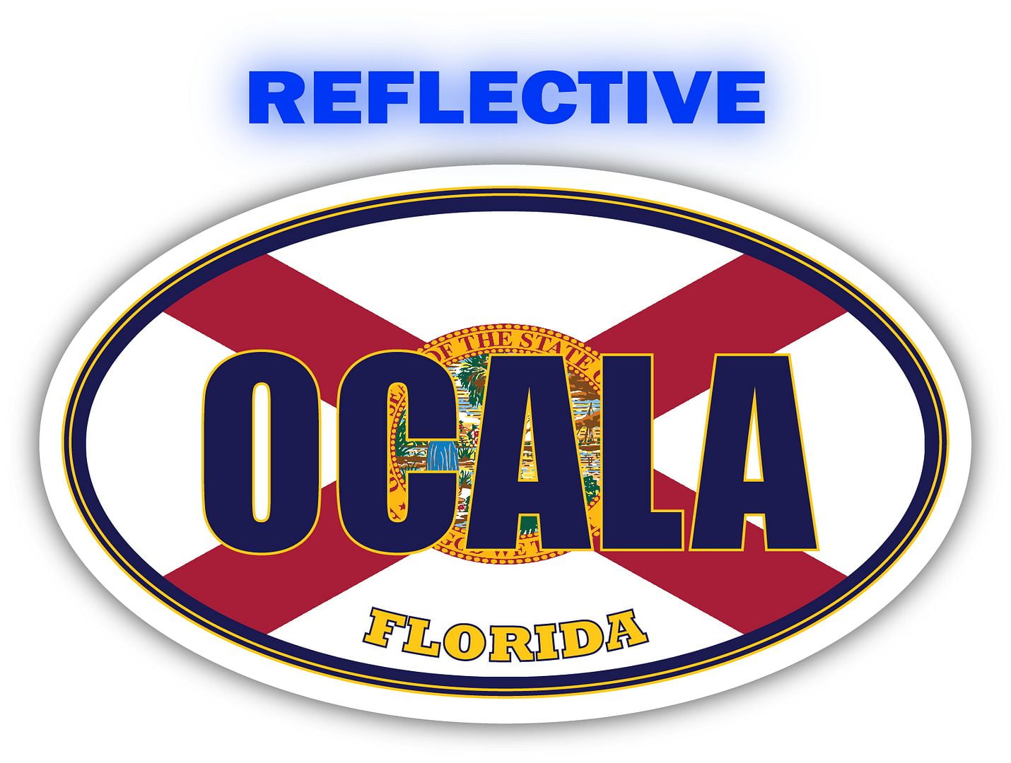 Ocala City Florida State Flag | FL Flag Marion County Oval State Colors ...