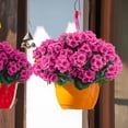 Artificial Geranium Flowers 12 Rose Red Outdoor UV Resistant Silk Home ...