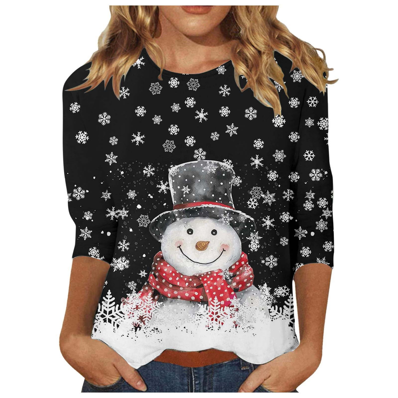 Click here for Xdzjlr Christmas Womens Shirt Xmas Snowman Printed... prices