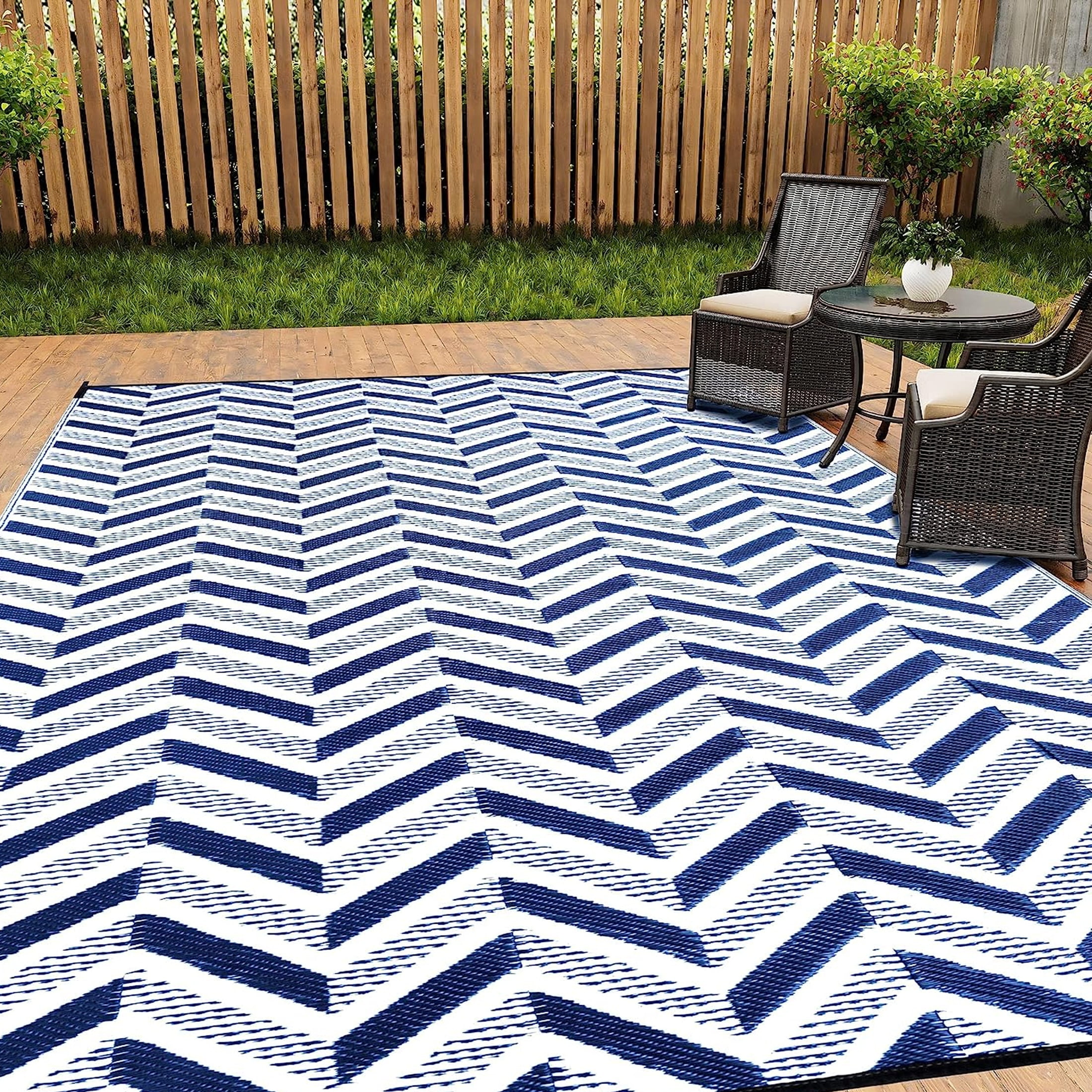 HUGEAR Outdoor Rugs Clearance 6'x9' Waterproof Area Rugs Patio Rugs ...