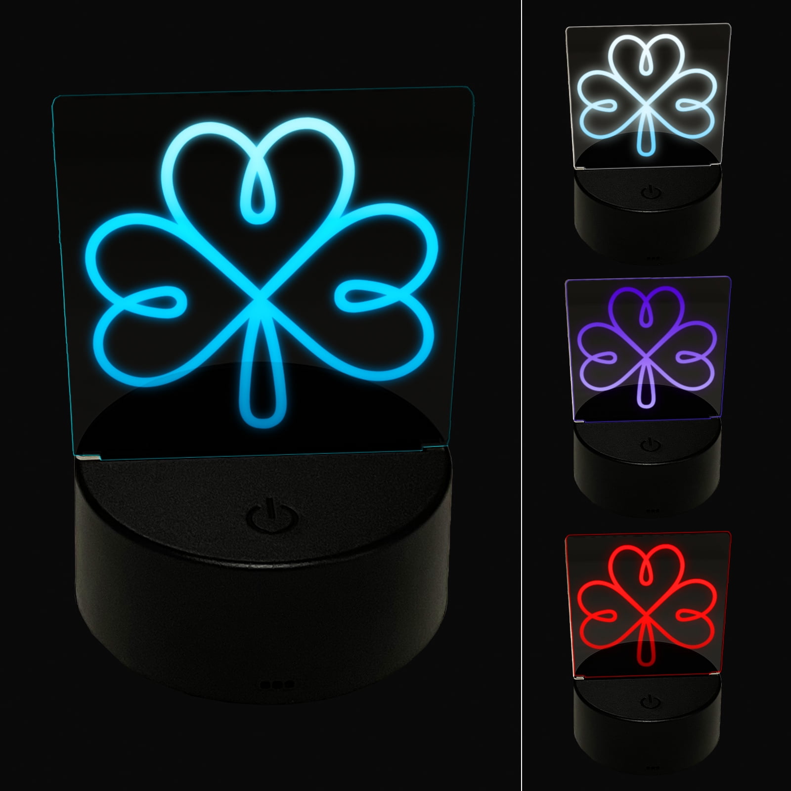 Three Leaf Clover Shamrock Tribal Celtic Knot LED Night Light Sign 3D ...