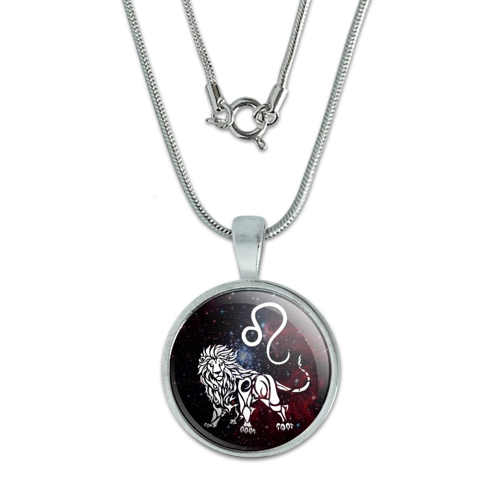 Leo Lion Zodiac Sign Horoscope in Space 0.75" Pendant with Sterling ...