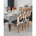 Chair Covers Set of 6, Mid Century Abstract Geometric Tropical Leaf ...