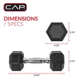 CAP Barbell, 12lb Coated Rubber Hex Dumbbell, Pair - Walmart.com