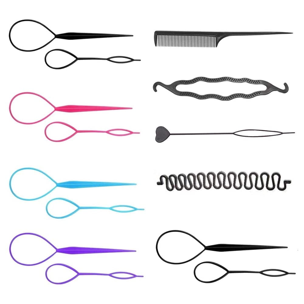 14 Pcs Topsy Tail Hair Tools Simple Fast Hair Braiding Tools French ...
