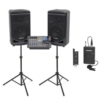 Samson Expedition XP800 800w Portable 8" PA DJ Speaker System+Dual ...