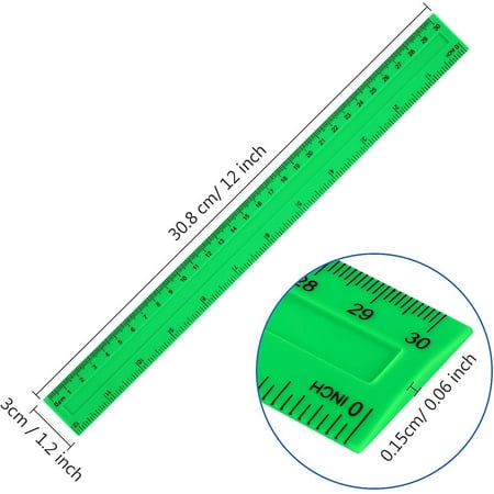 4 Packs Plastic Straight Rulers Plastic Rule Measuring Tool For Student ...