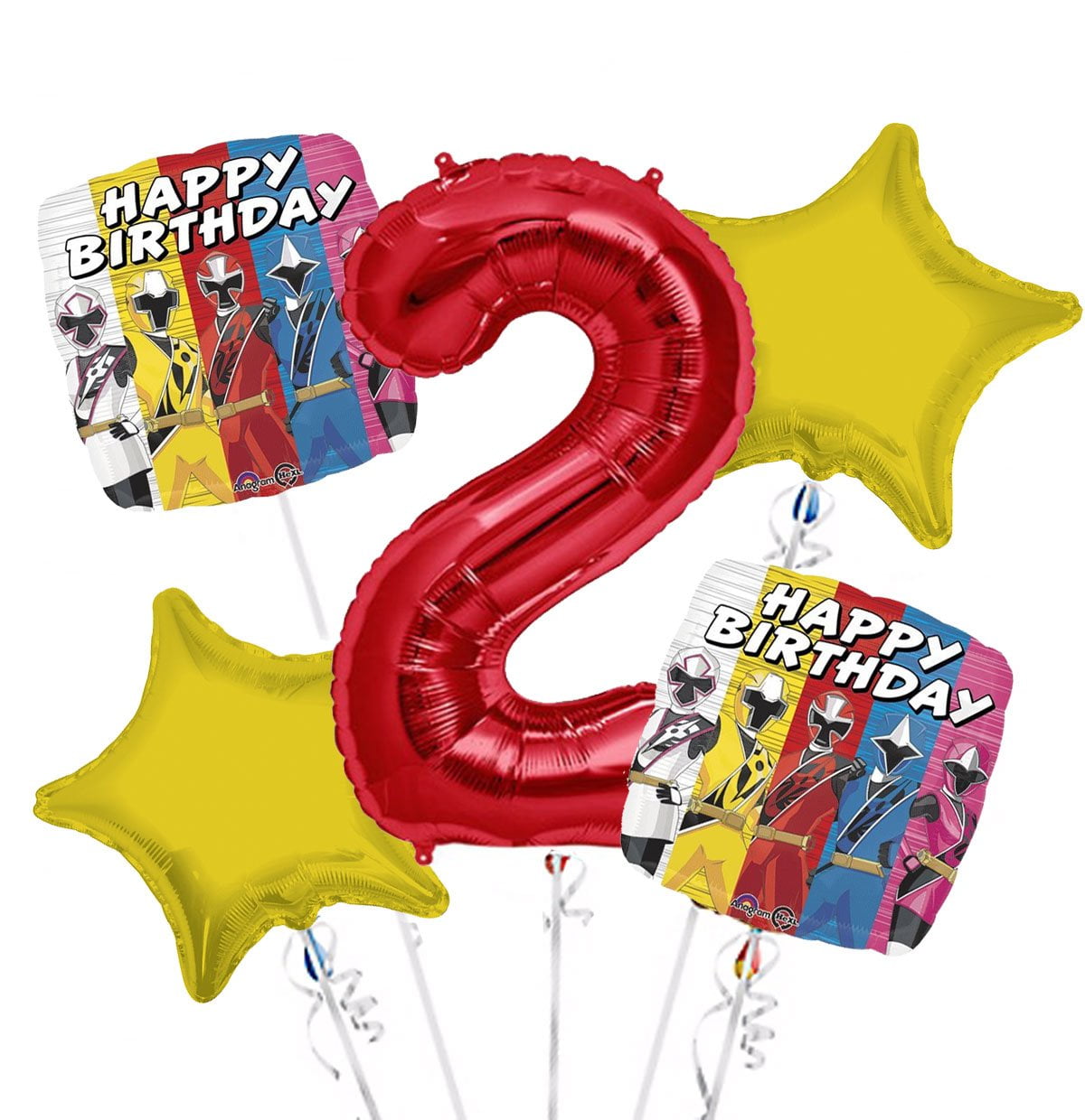 Power Rangers Balloon Bouquet 2nd Birthday 5 pcs - Party Supplies ...