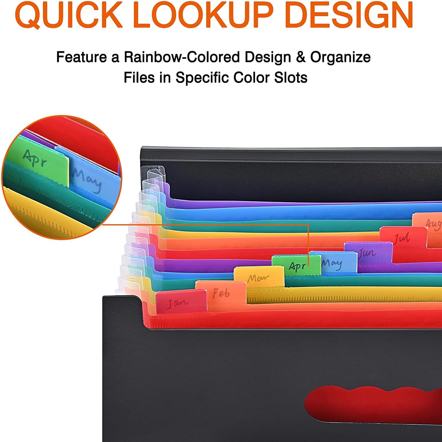 Buy Maustic 12 Pockets Expanding File Folder,Black Desktop Accordion ...