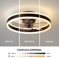 Modern Coffee Gold Ceiling Fan with Light, Flush Mount, Remote Control ...