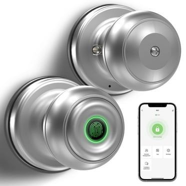 Foxgard Fingerprint Door Lock, Smart Bedroom Door Knob with Thumbprint ...