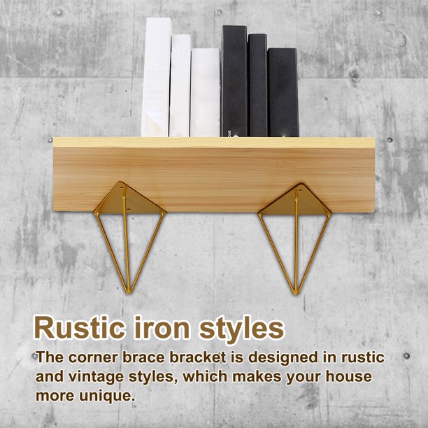 2 Pieces L-Shape Wall-Mounted Bracket Home Wood Support Home Brackets ...