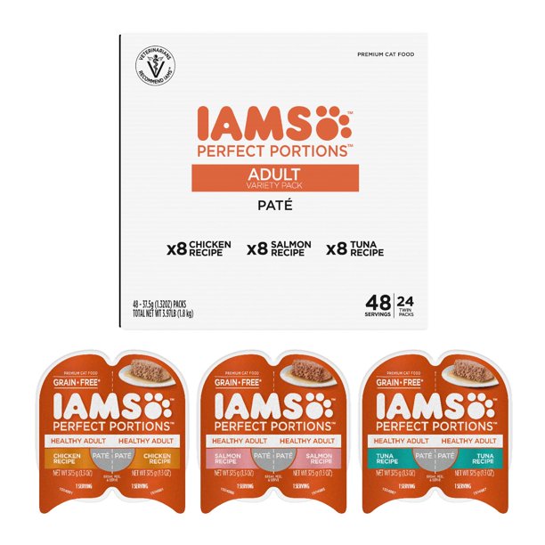 IAMS Perfect Portions Adult Wet Cat Food PatÃ© Variety Pack, Chicken ...