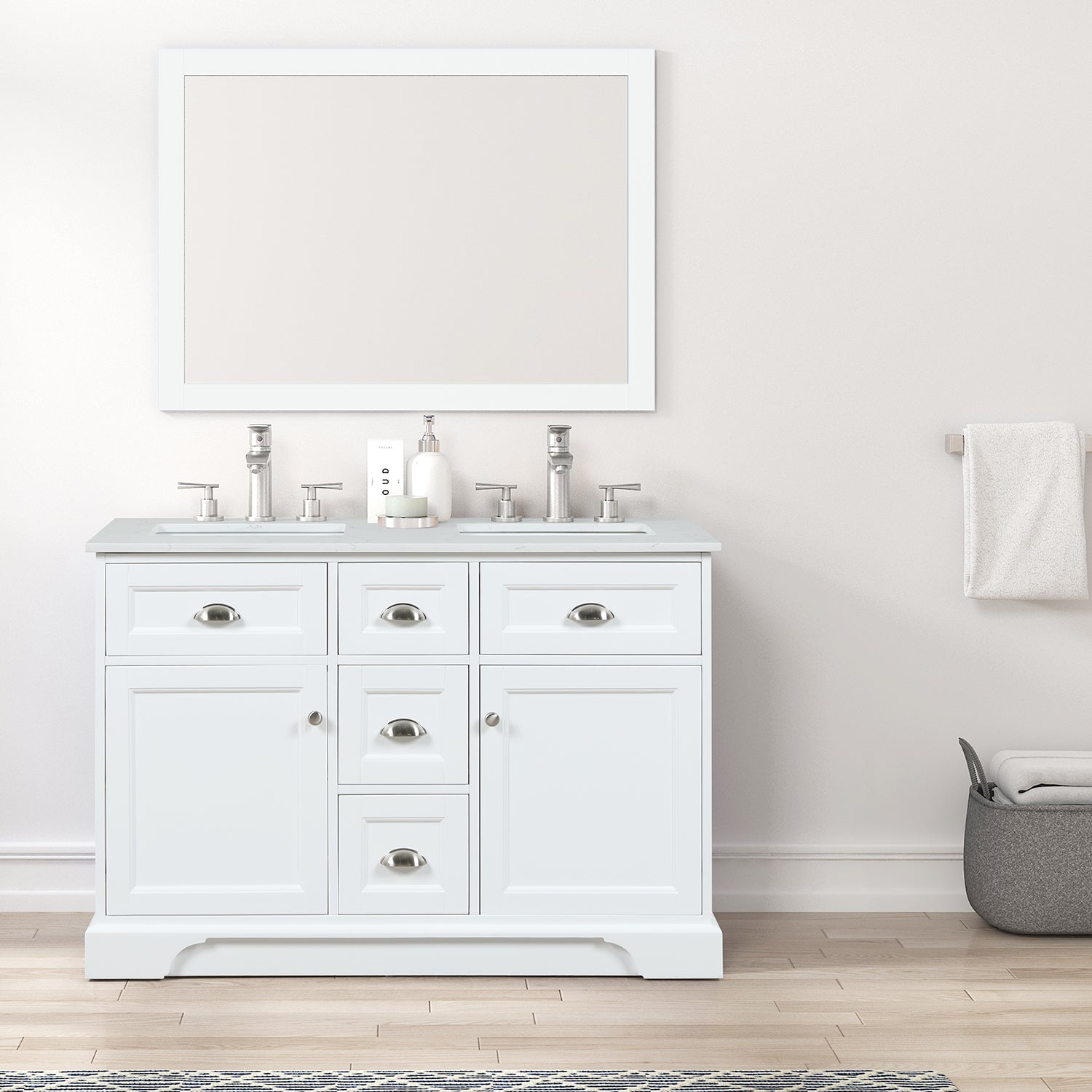 Eviva Epic Transitional White Bathroom Vanity - Walmart.com