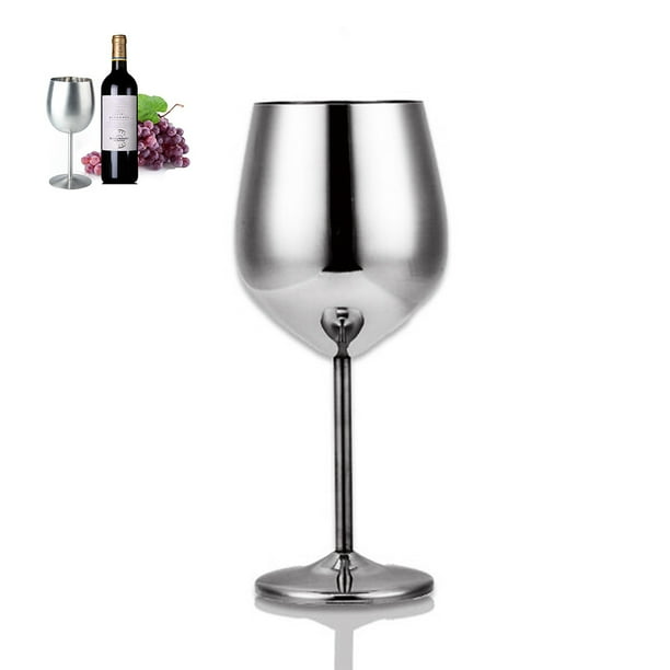 500ml Stainless Steel Red Wine Glass Goblets Juice Drink Goblet Party ...