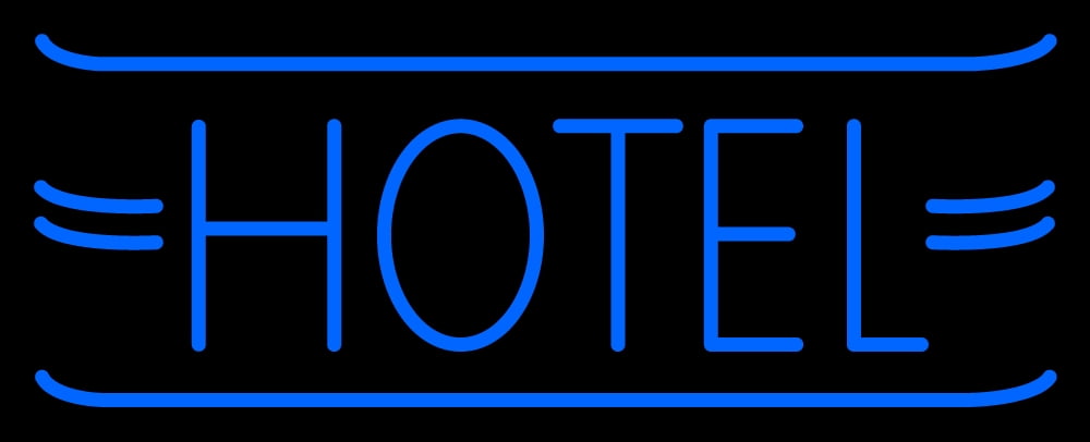 Simle Hotel LED Neon Sign 13 x 32 - inches, Black Square Cut Acrylic ...