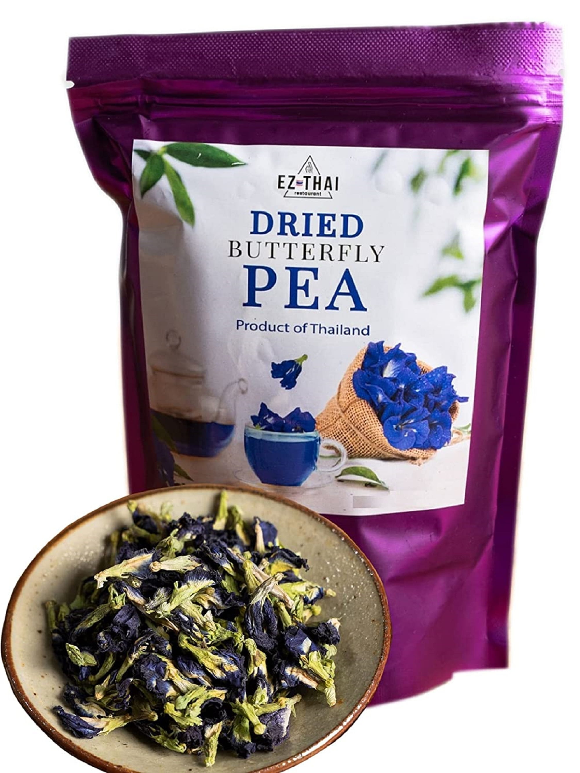 1.76oz x 30packs - Pure Dried Butterfly Pea Flower Tea Herbal - Walmart.com