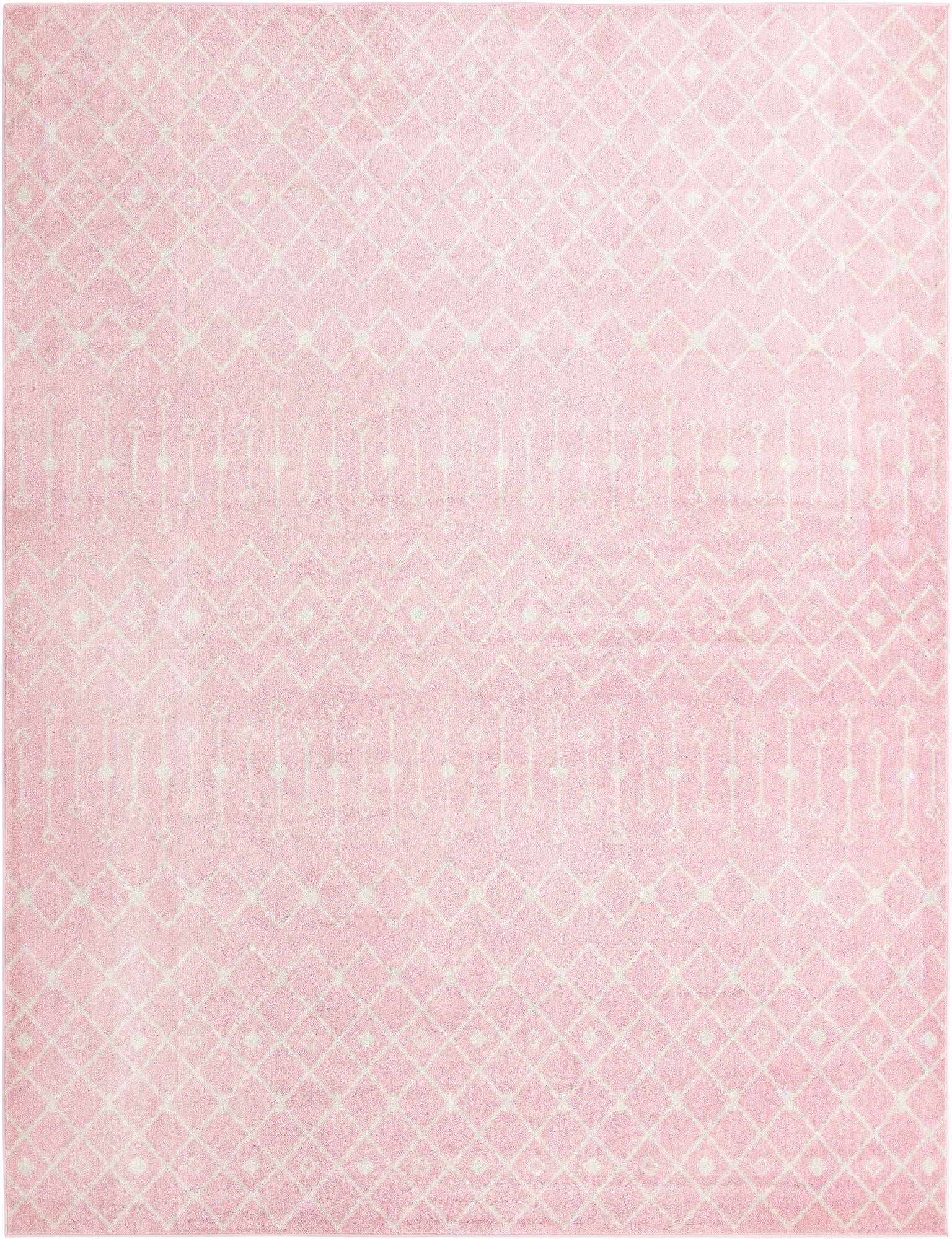 Rugs.com Moroccan Trellis Collection Rug – 10' x 14' Pink Medium Rug ...