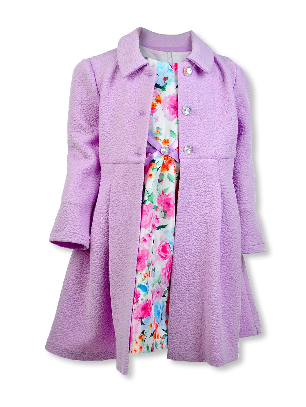 Bonnie Jean Girls' Shantung Dress & Coat Set (Little Girls) - Walmart.com
