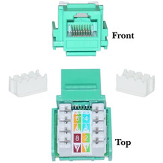 CableWholesale Cat6 Keystone Jack Green RJ45 Female to 110 Punch Down ...