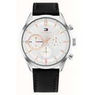 Tommy Hilfiger Men's 1710294 White Leather Analog Quartz Fashion Watch ...