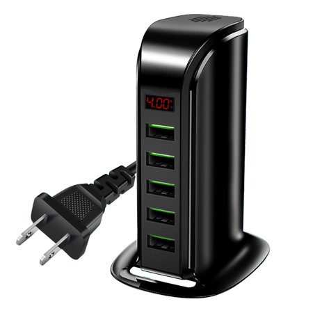 LUNA Usb Charger 5V 4A Digital Display 5 Port Charging Head For Apple ...