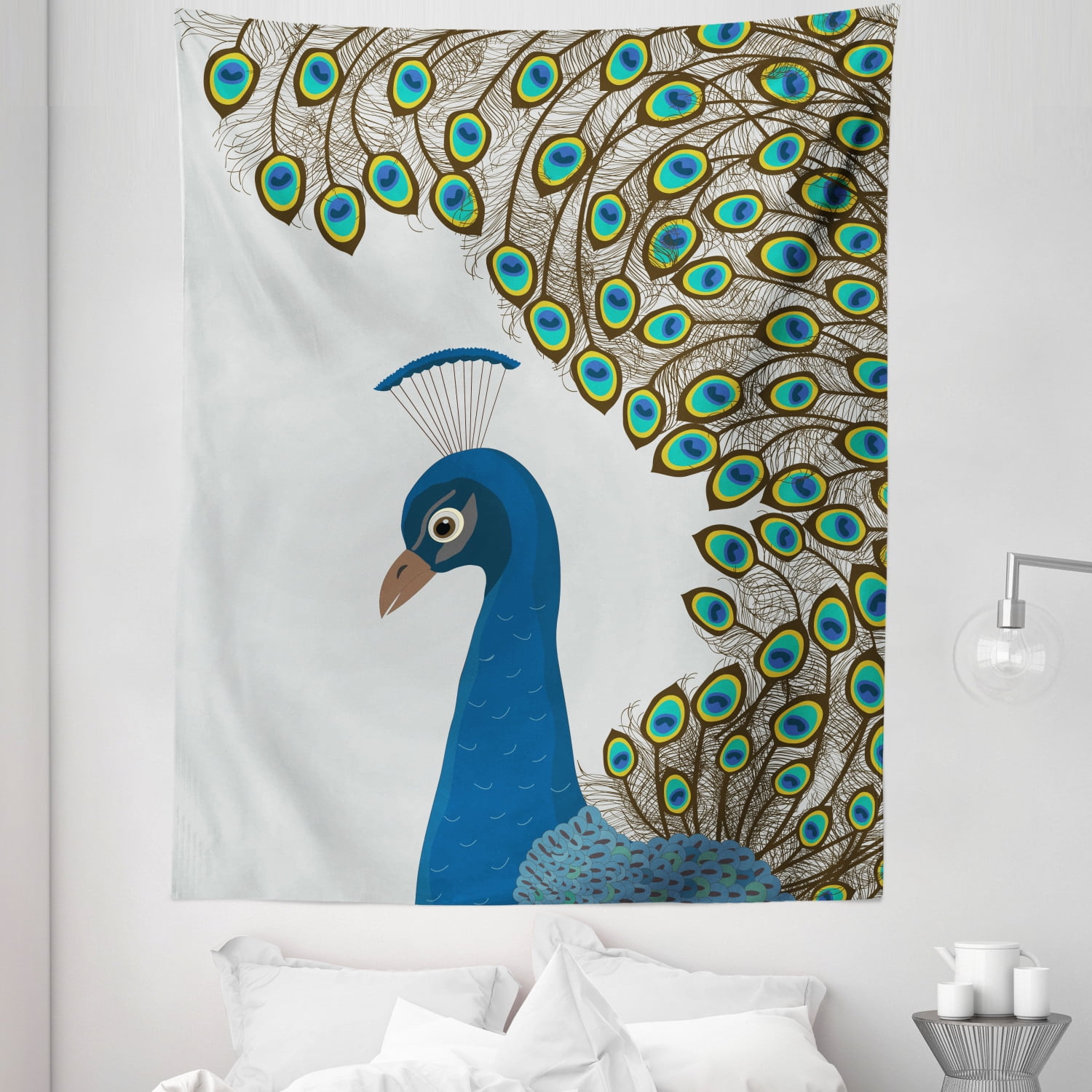 Peacock Tapestry, Illustration of Peacock Bird Forming a Frame with Its ...