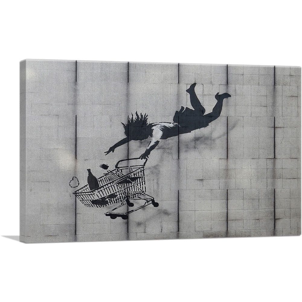 ARTCANVAS Shop Till You Drop - Falling Shopper Canvas Art Print by ...