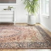 Loloi II Layla Printed Oriental Distressed Red / Navy Area Rug ...