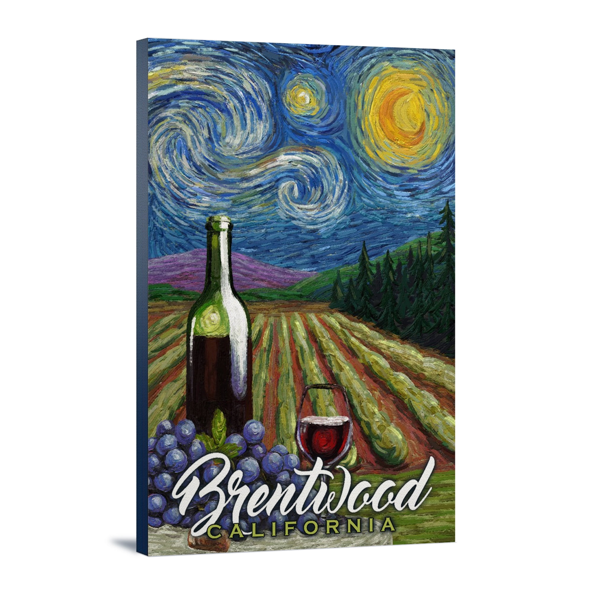 Brentwood, California, Vineyard, Starry Night, Canvas Art, Gallery ...
