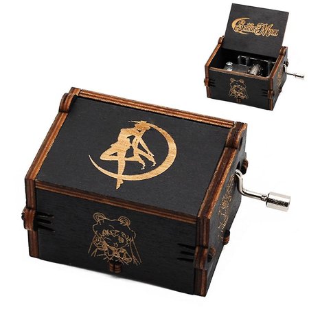 Anonymity Antique Carved Wooden, Hand Crank Pink Panther Music Box Toy ...