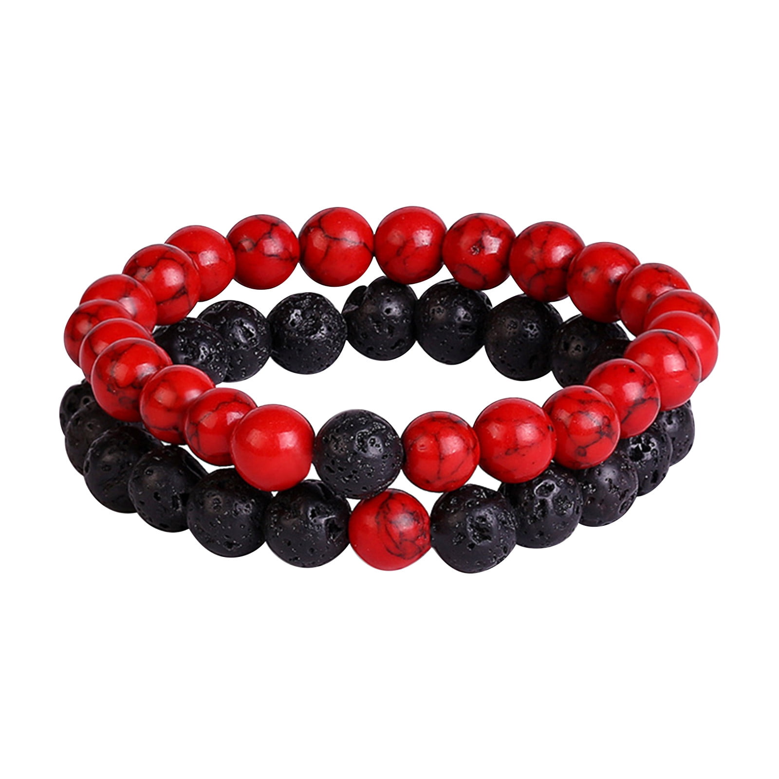 Fiudx Pulsera de Piedra Negra Esmerilada, Elegante Accesorio para ...