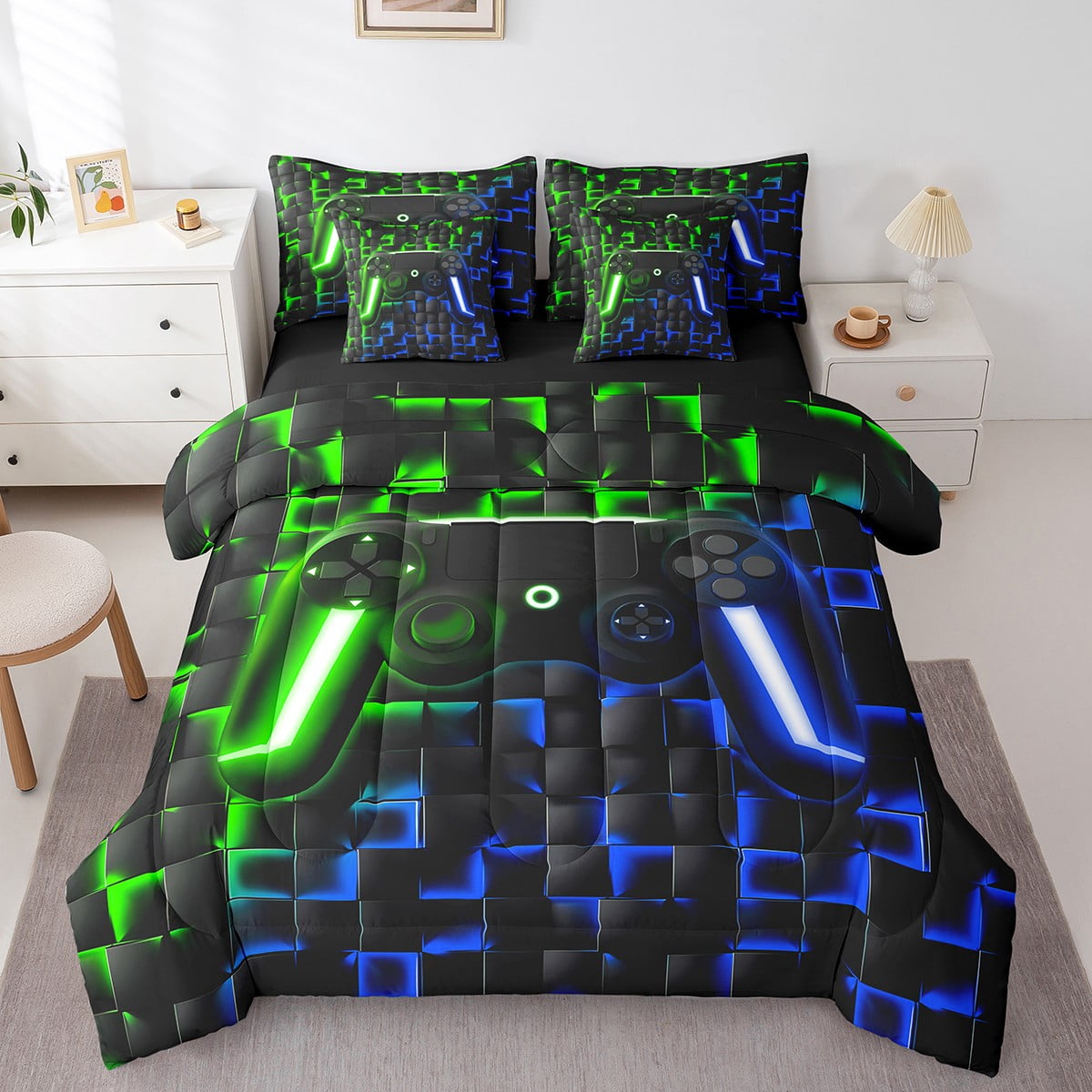 Click here for Yst Gamer Boys King Bedding Sets 7 Piece Gaming Co... prices